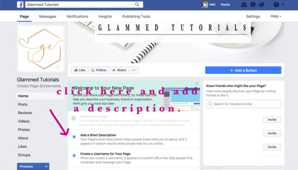 Facebook Page + step-by-step + set-up Tutorial » Glammed Events