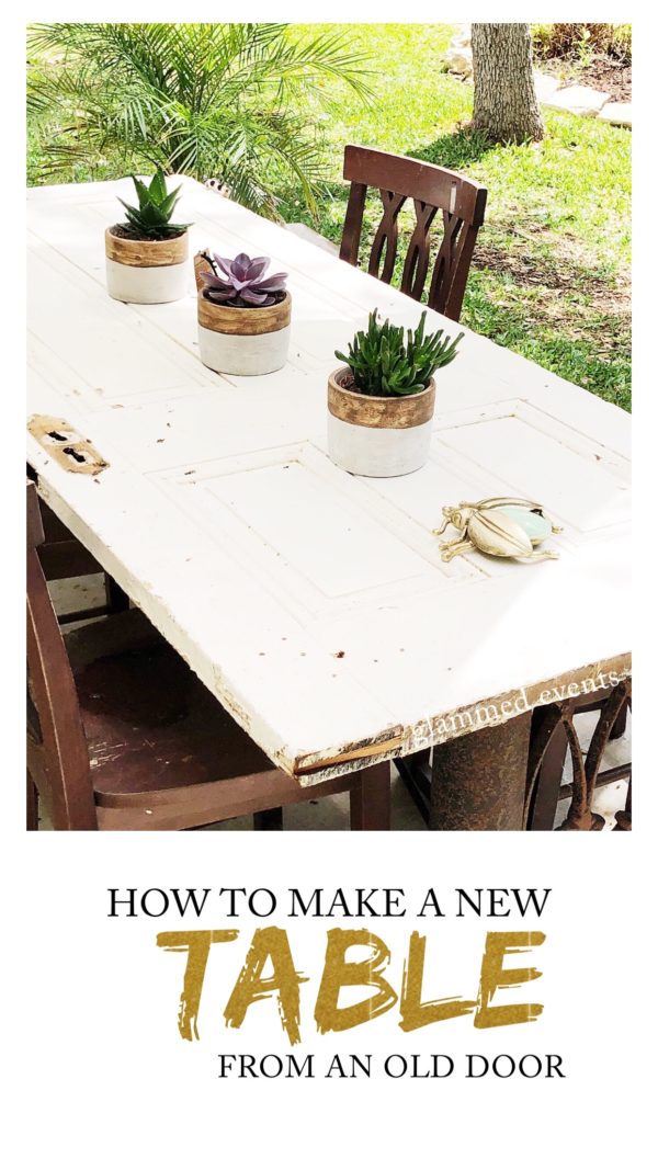 How to make a table out of an old door » Glammed Events